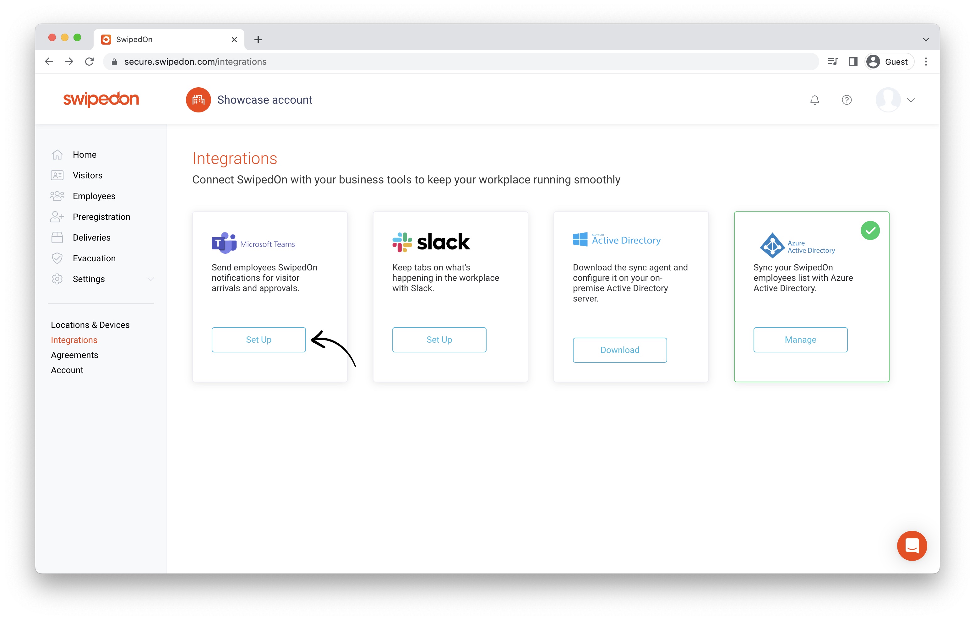 How to set up the SwipedOn integration for Microsoft Teams